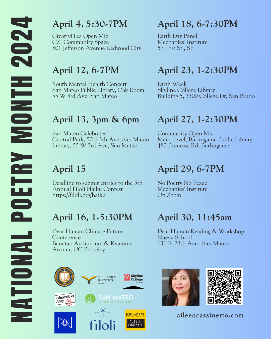 National Poetry Month 2024 – Aileen Cassinetto